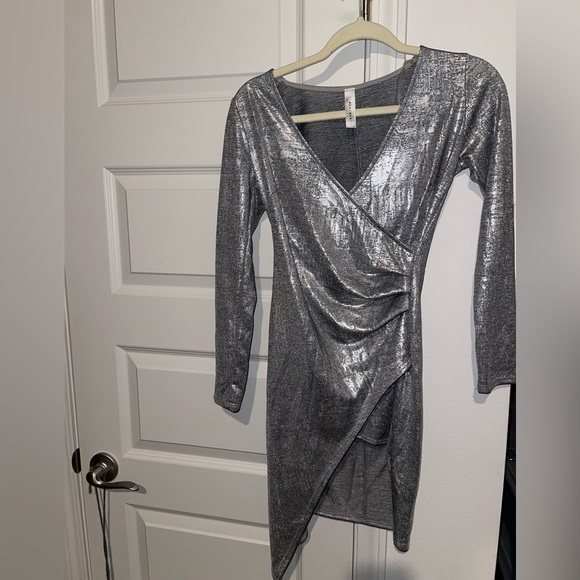 Dresses | Silver Mini Dress | Poshmark